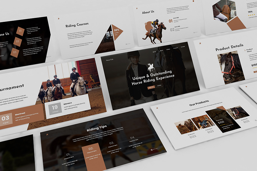 Equestrian Powerpoint Presentation Template, Presentation Templates