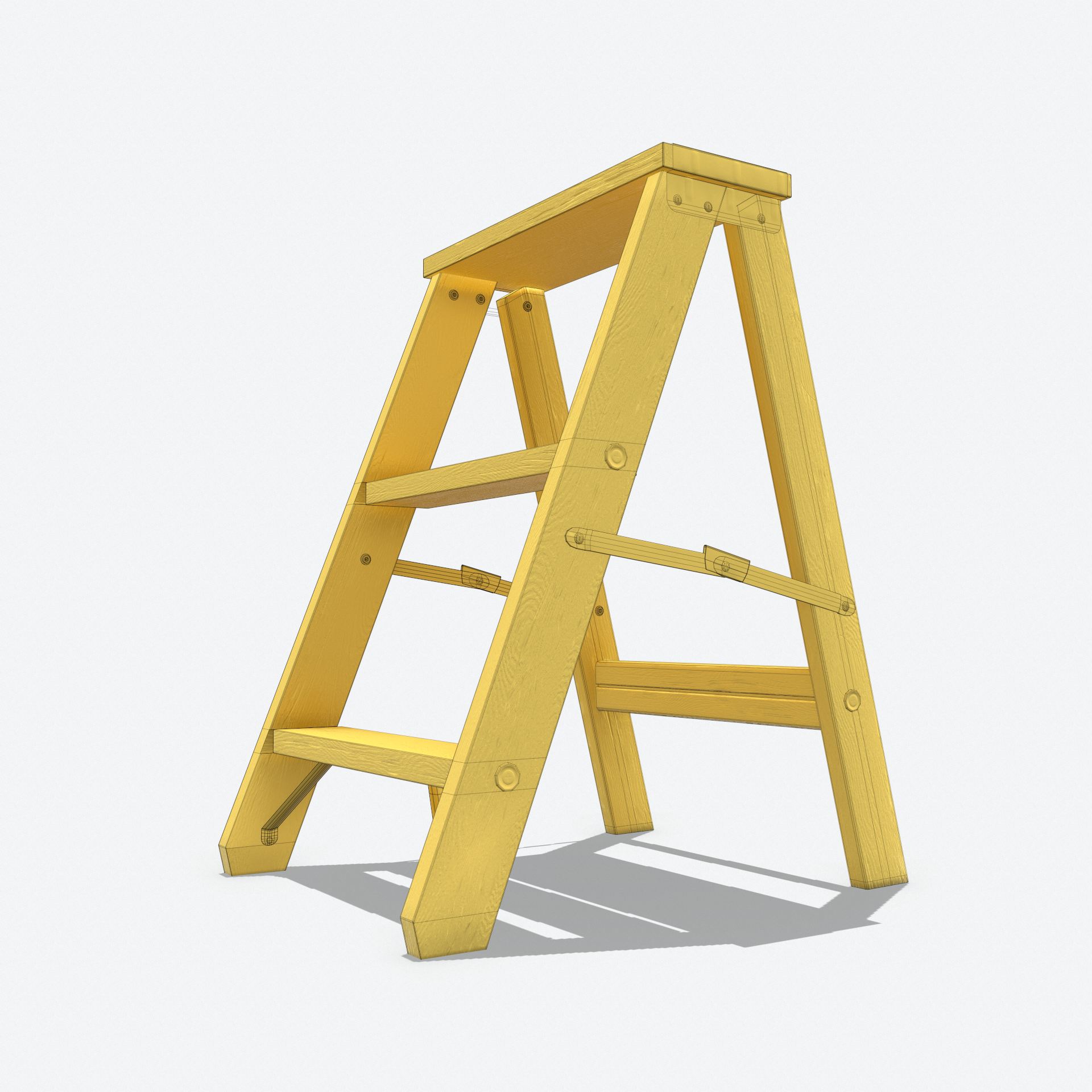 Wooden Ladder Animated RIG PBR by Cerebrate | 3DOcean