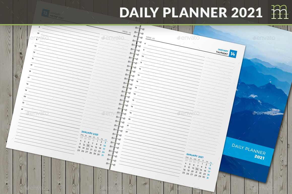 Daily Planner 2021, Print Templates | GraphicRiver