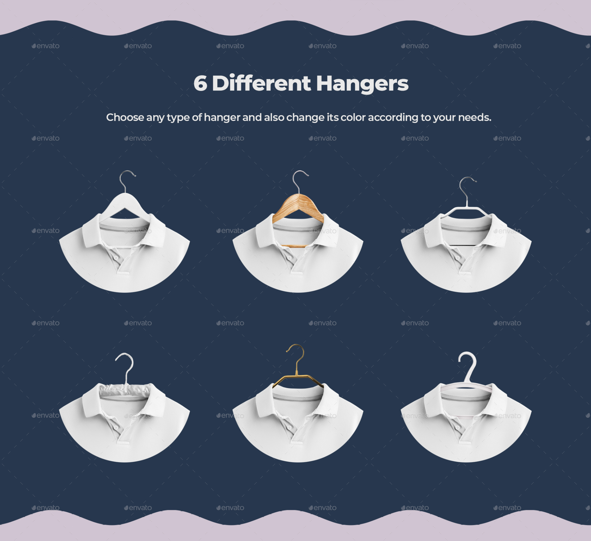 2 Mockups Man Polo On 6 Different Hangers, Graphics | GraphicRiver