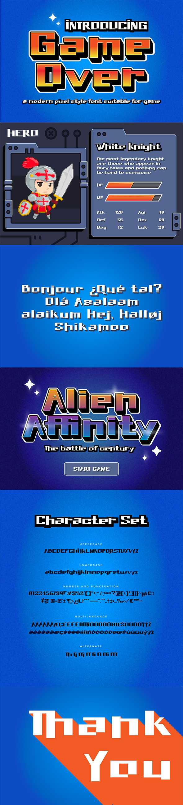 Game Over - Modern Pixel Style Font, Fonts | GraphicRiver
