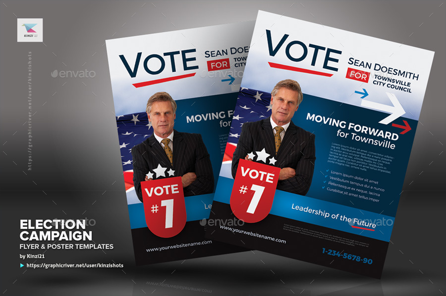 Election Campaign Flyer and Poster Templates, Print Templates ...