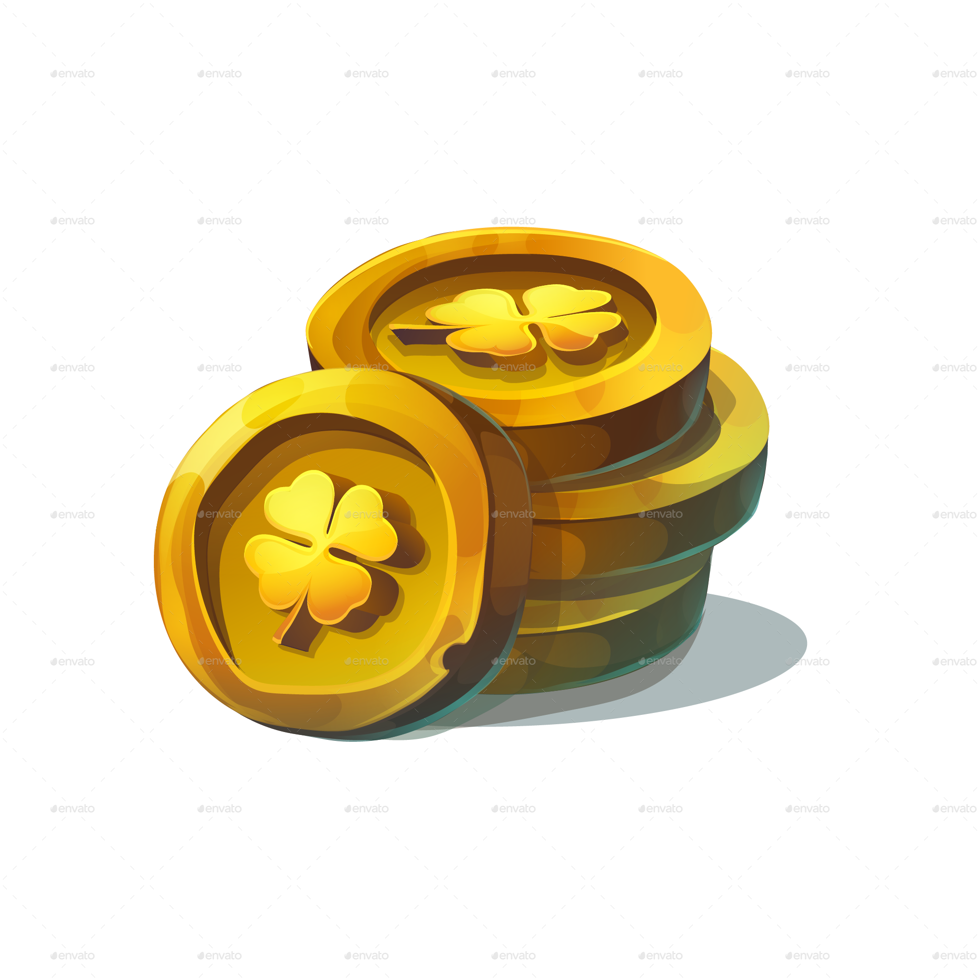 Set of Wooden Chests, Coins, Crystal, Graphics | GraphicRiver