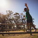 Boy walking on obstacle during obstacle course Stock Photo by ...