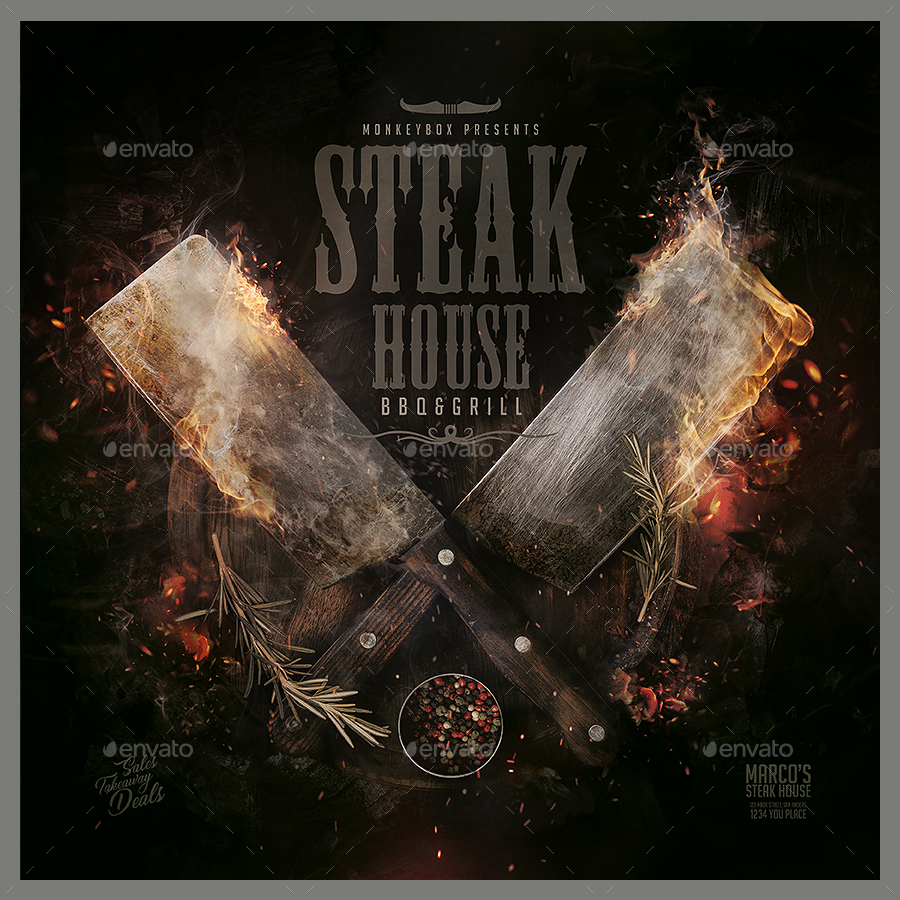 Steak House Bar Menu Template, Print Templates | GraphicRiver