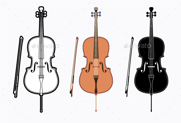 Cello Instrument, Vectors | GraphicRiver