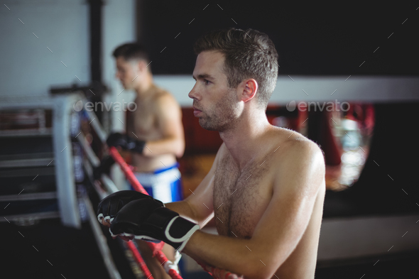 Boxers standing in boxing ring Stock Photo by Wavebreakmedia | PhotoDune