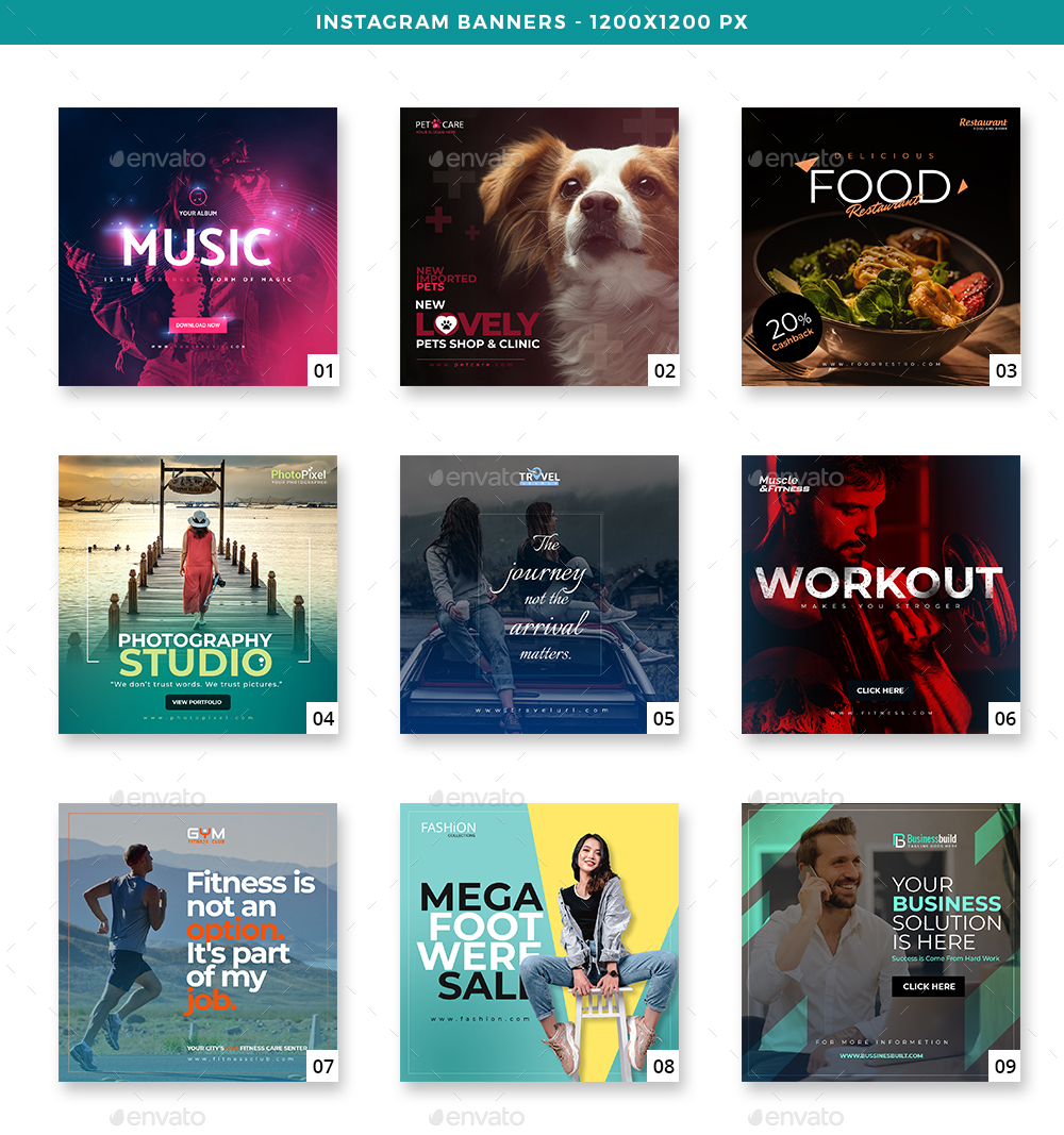 20 Instagram Banners, Web Elements | GraphicRiver