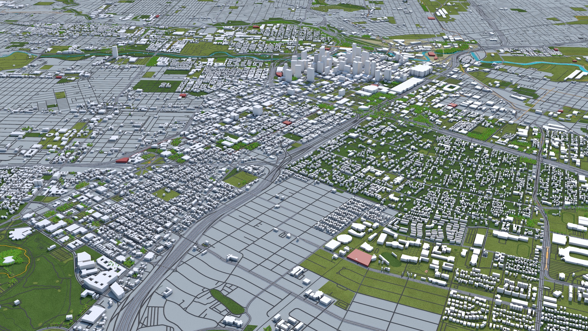 Houston Texas City 3D model 100km by TurboCG | 3DOcean