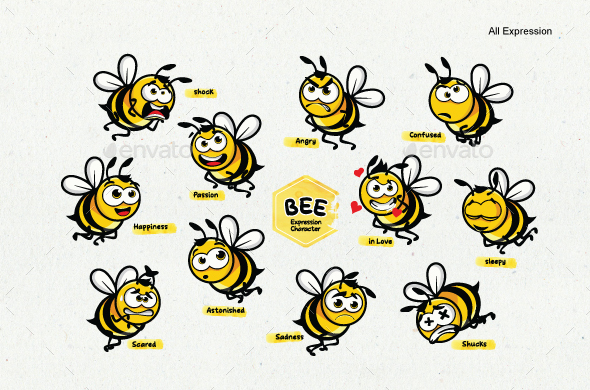 Bee Expresion, Vectors | GraphicRiver