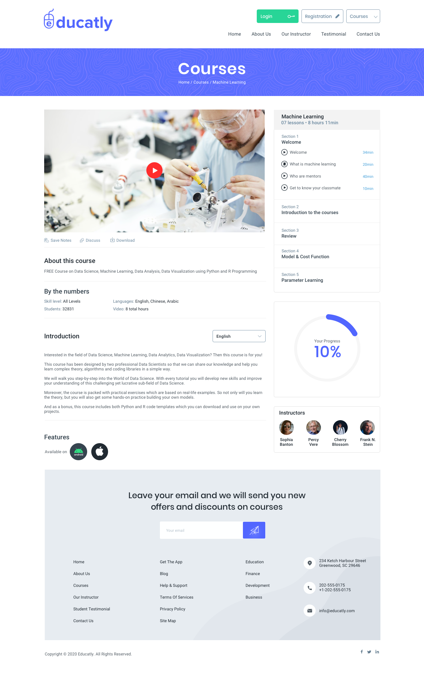 Educatly | E-Learning Website Sketch Template by WordPress-Studio ...