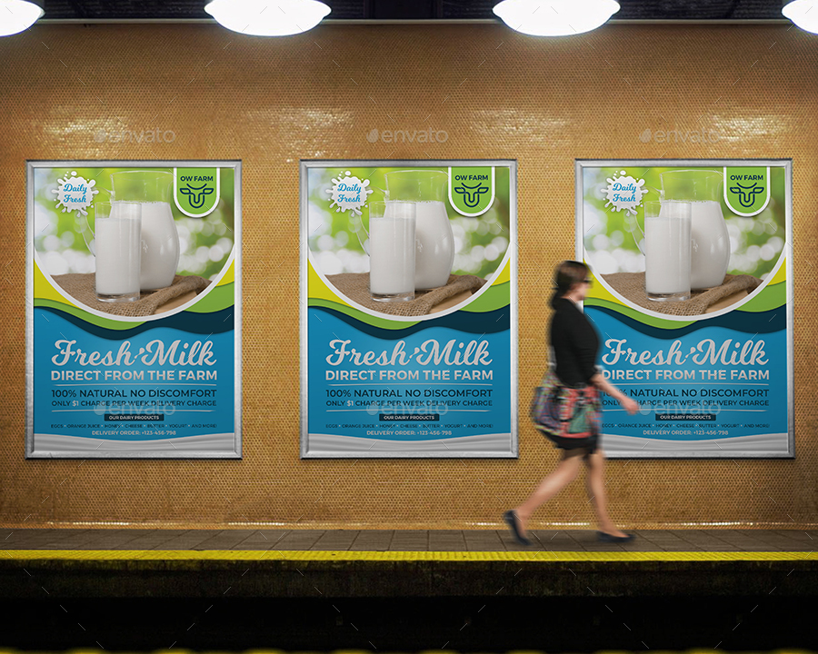 Farm Fresh Milk Advertising Bundle, Print Templates | GraphicRiver