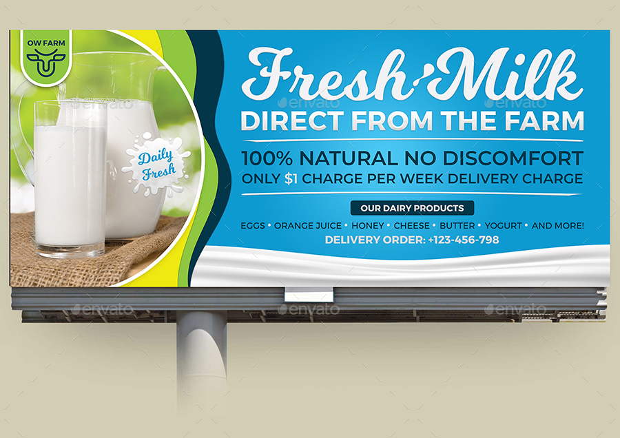 Farm Fresh Milk Advertising Bundle, Print Templates | GraphicRiver