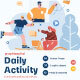 Daily Activity Landing Page Illustration, Vectors | GraphicRiver