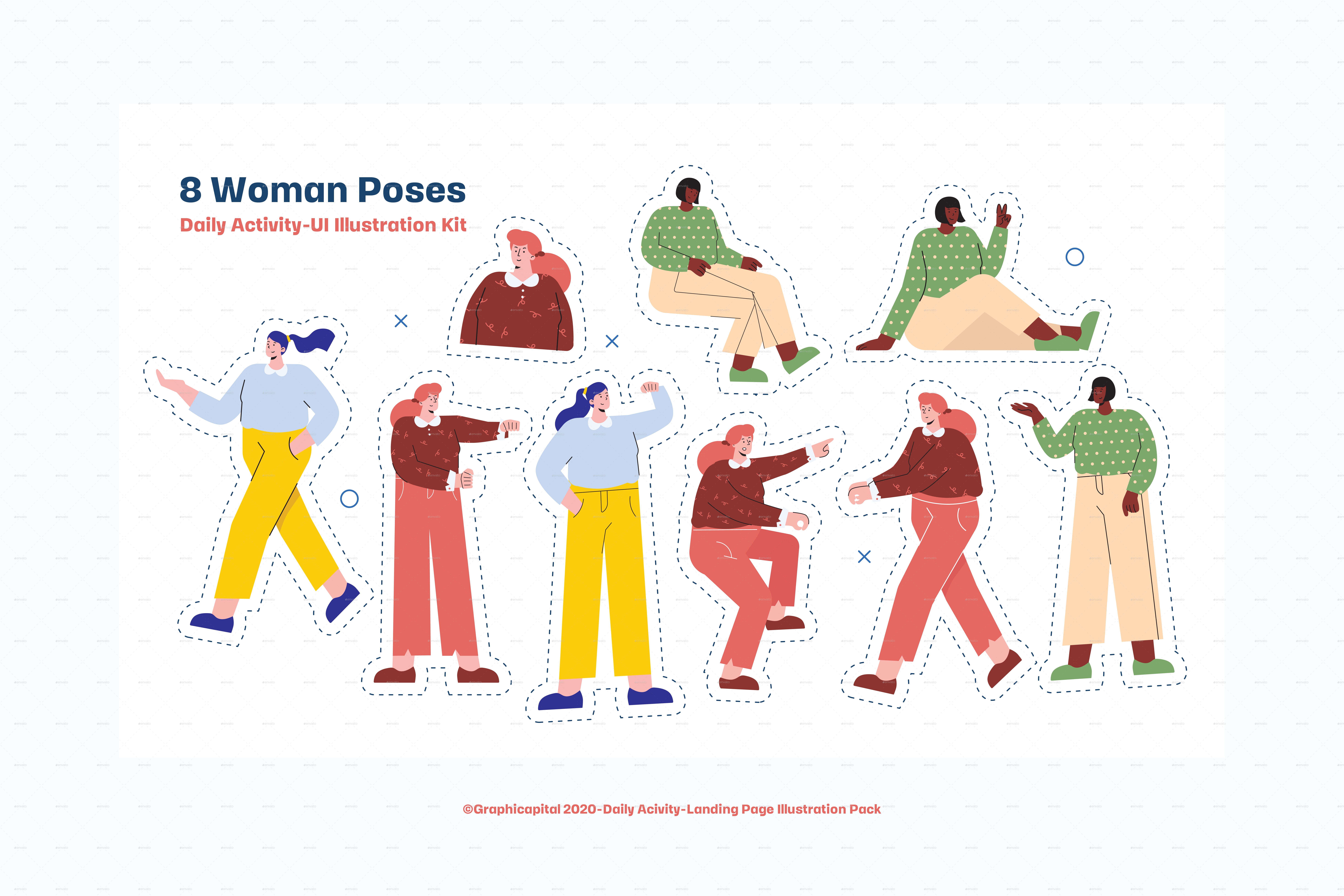 Daily Activity Landing Page Illustration, Vectors | GraphicRiver