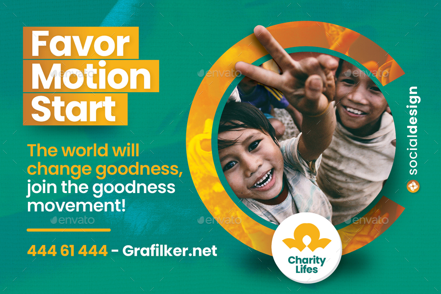 Charity Postcard Templates, Print Templates | GraphicRiver