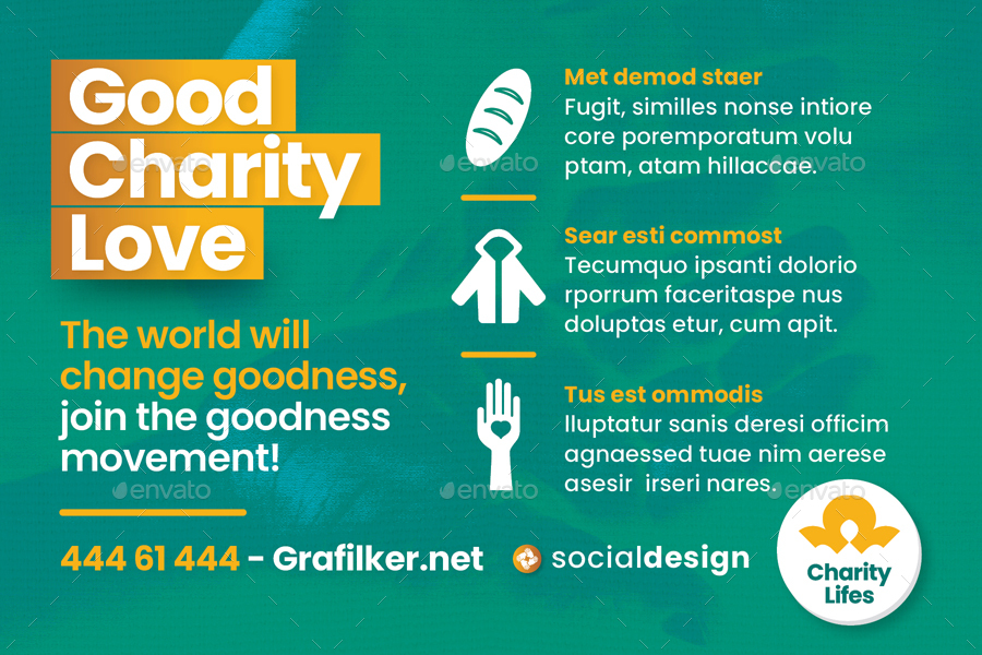 Charity Postcard Templates, Print Templates | GraphicRiver