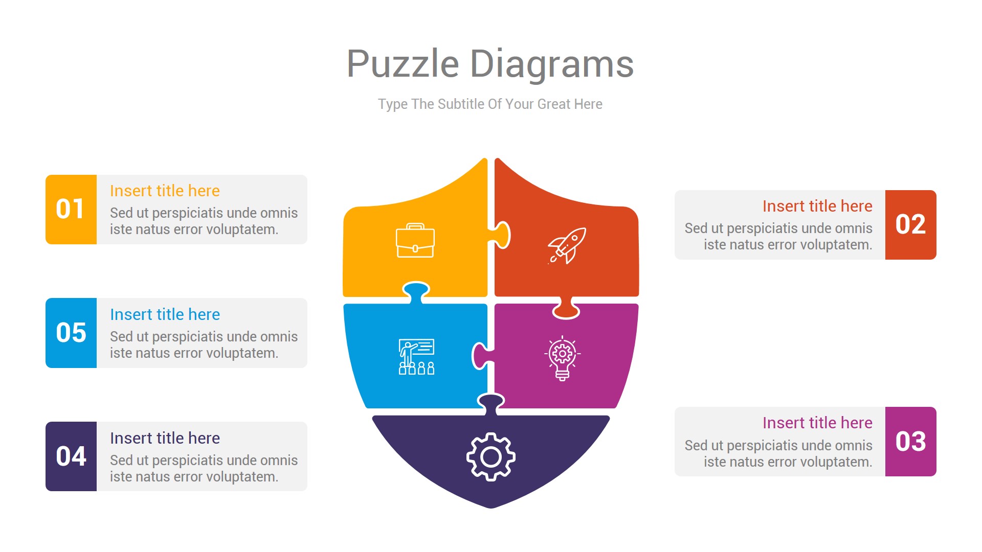 Puzzle Diagrams PowerPoint & Illustrator Template, Presentation Templates