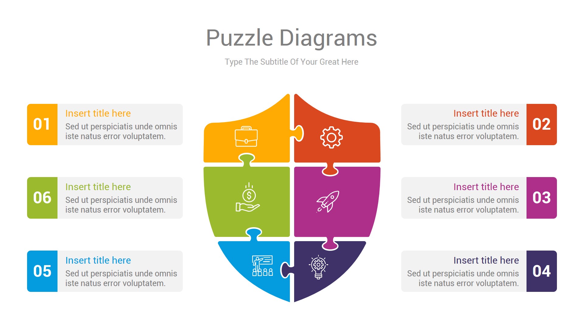 Puzzle Diagrams PowerPoint & Illustrator Template, Presentation Templates