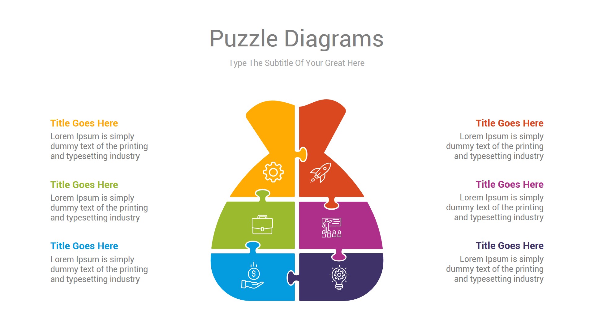Puzzle Diagrams PowerPoint & Illustrator Template, Presentation Templates