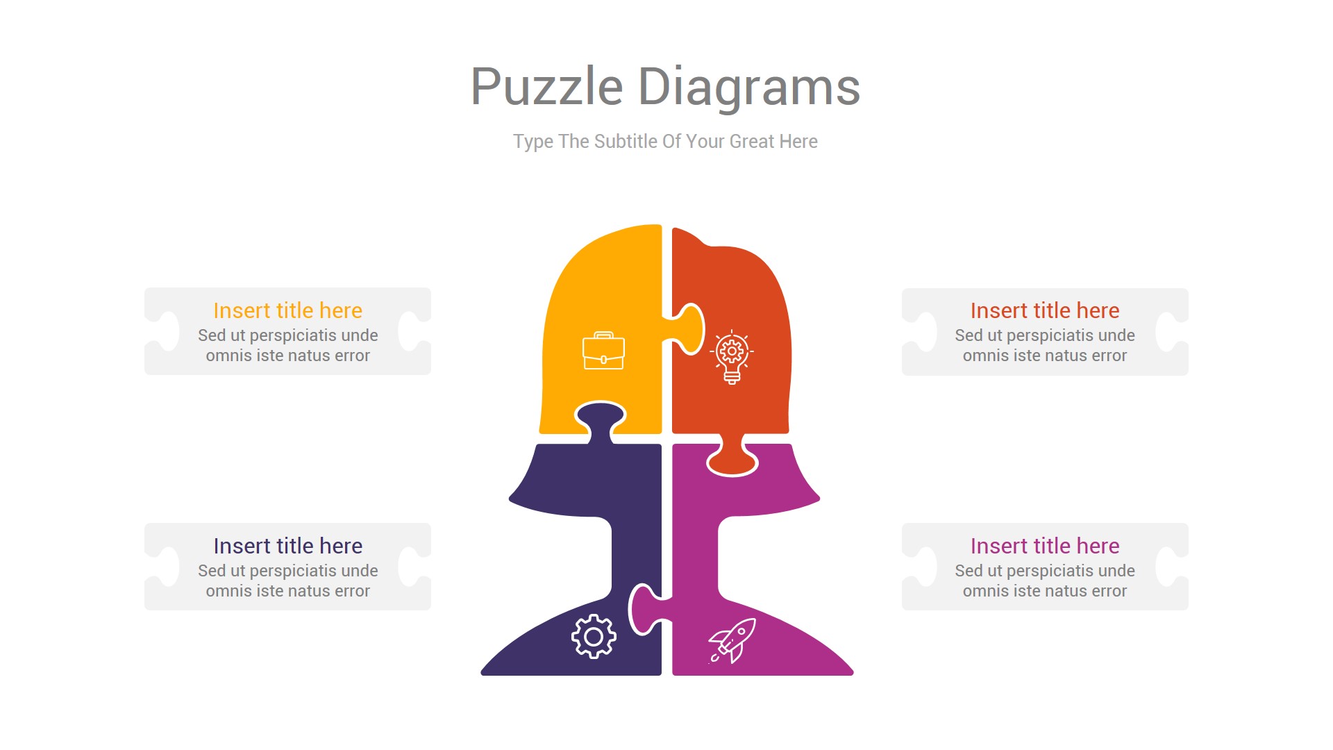 Puzzle Diagrams PowerPoint & Illustrator Template, Presentation Templates