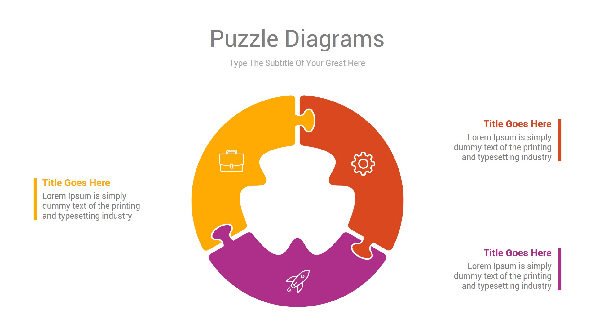 Puzzle Diagrams PowerPoint & Illustrator Template, Presentation Templates
