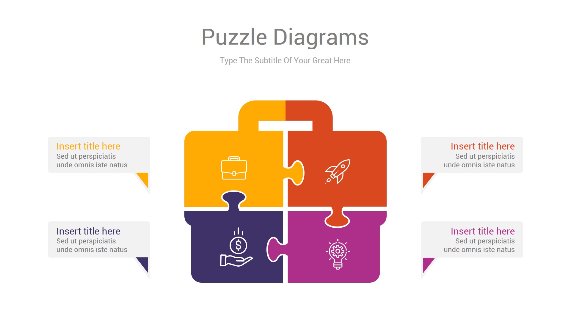 Puzzle Diagrams PowerPoint & Illustrator Template, Presentation Templates