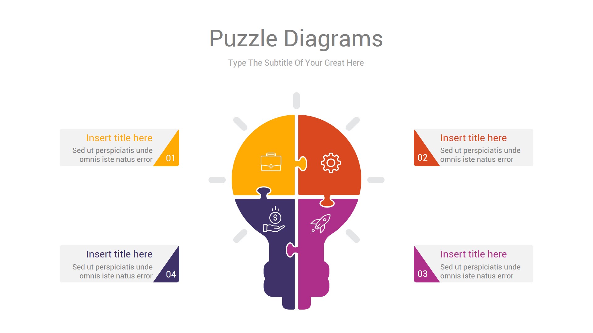 Puzzle Diagrams PowerPoint & Illustrator Template, Presentation Templates