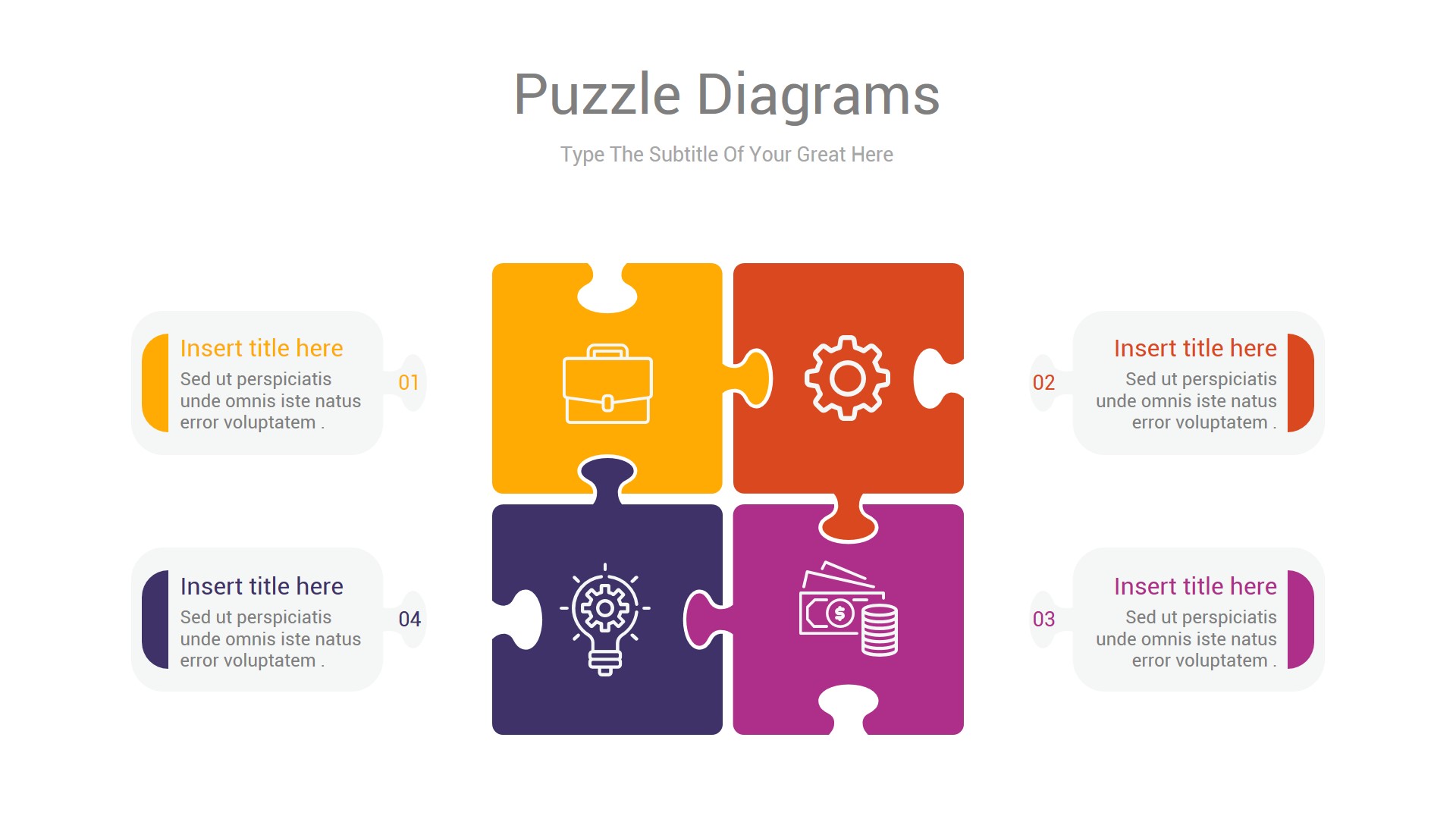 Puzzle Diagrams PowerPoint & Illustrator Template, Presentation Templates