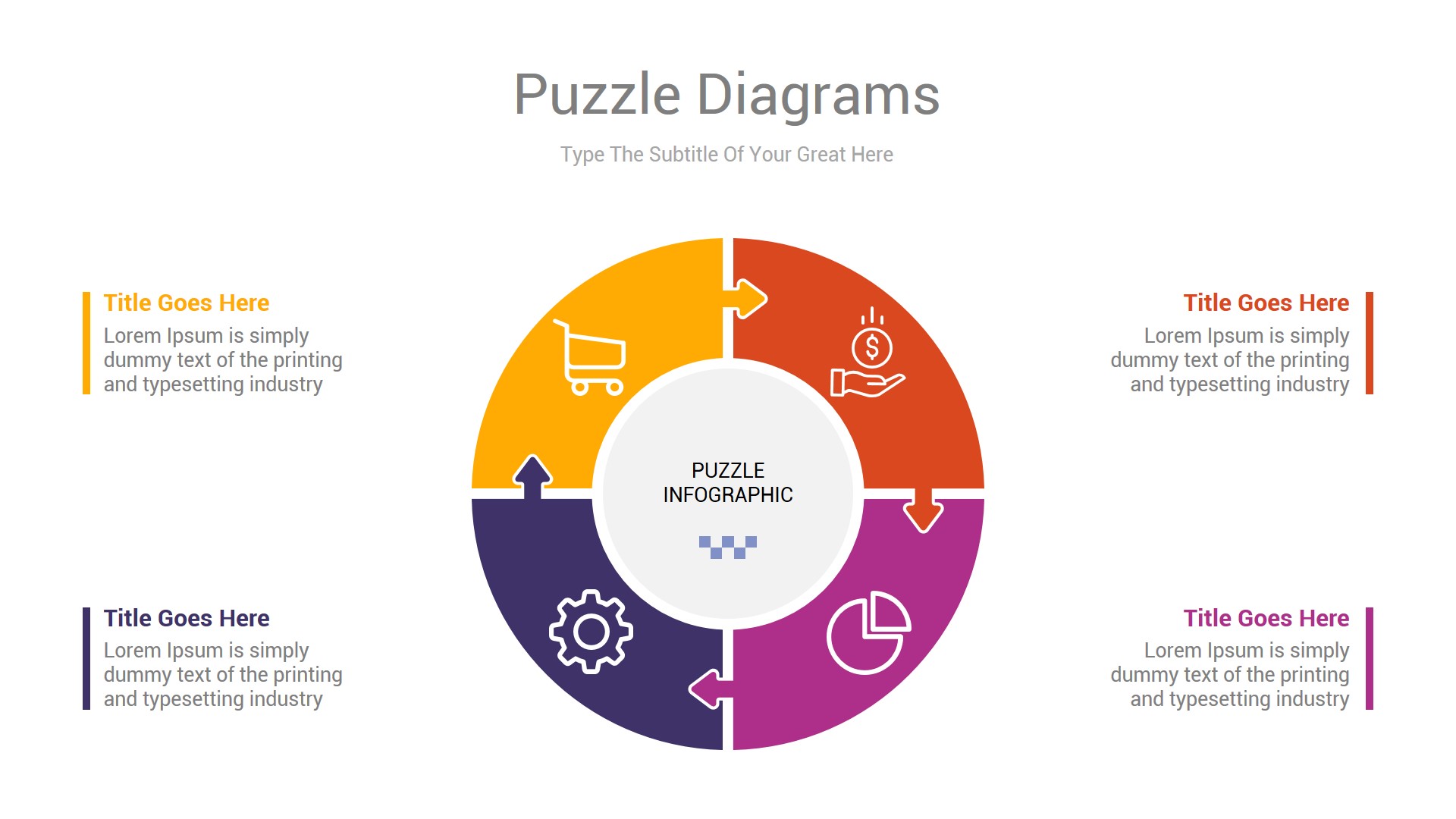 Puzzle Diagrams PowerPoint & Illustrator Template, Presentation Templates