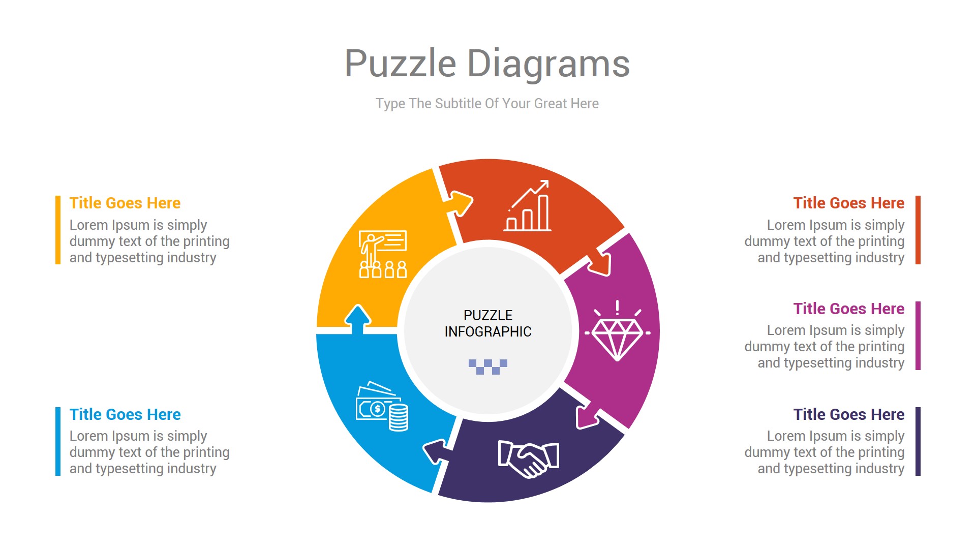 Puzzle Diagrams PowerPoint & Illustrator Template, Presentation Templates