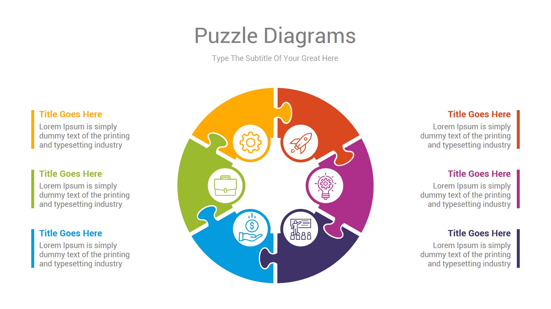 Puzzle Diagrams PowerPoint & Illustrator Template by Neroox | GraphicRiver