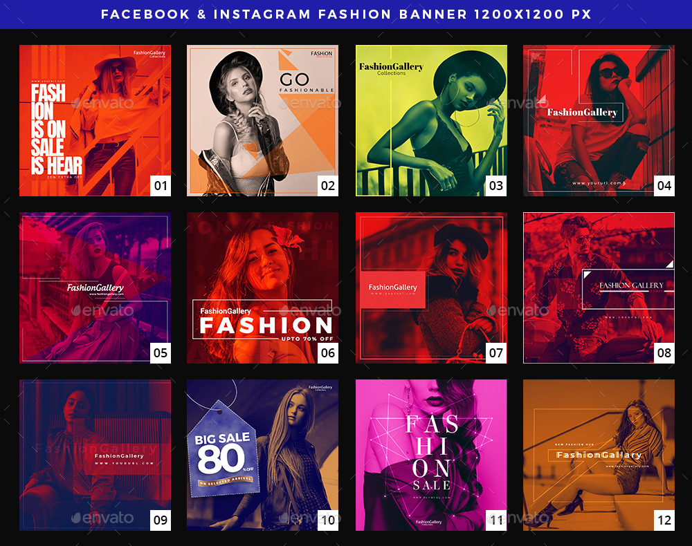 50 Instagram & Facebook Banners, Web Elements | GraphicRiver