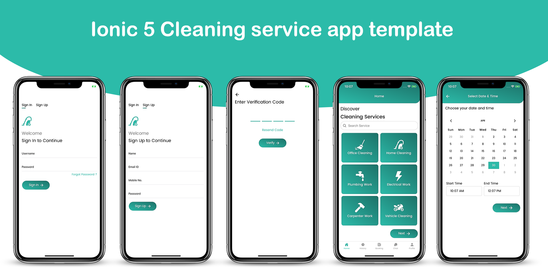 ionic 5 cleaning services app template by initappz | CodeCanyon