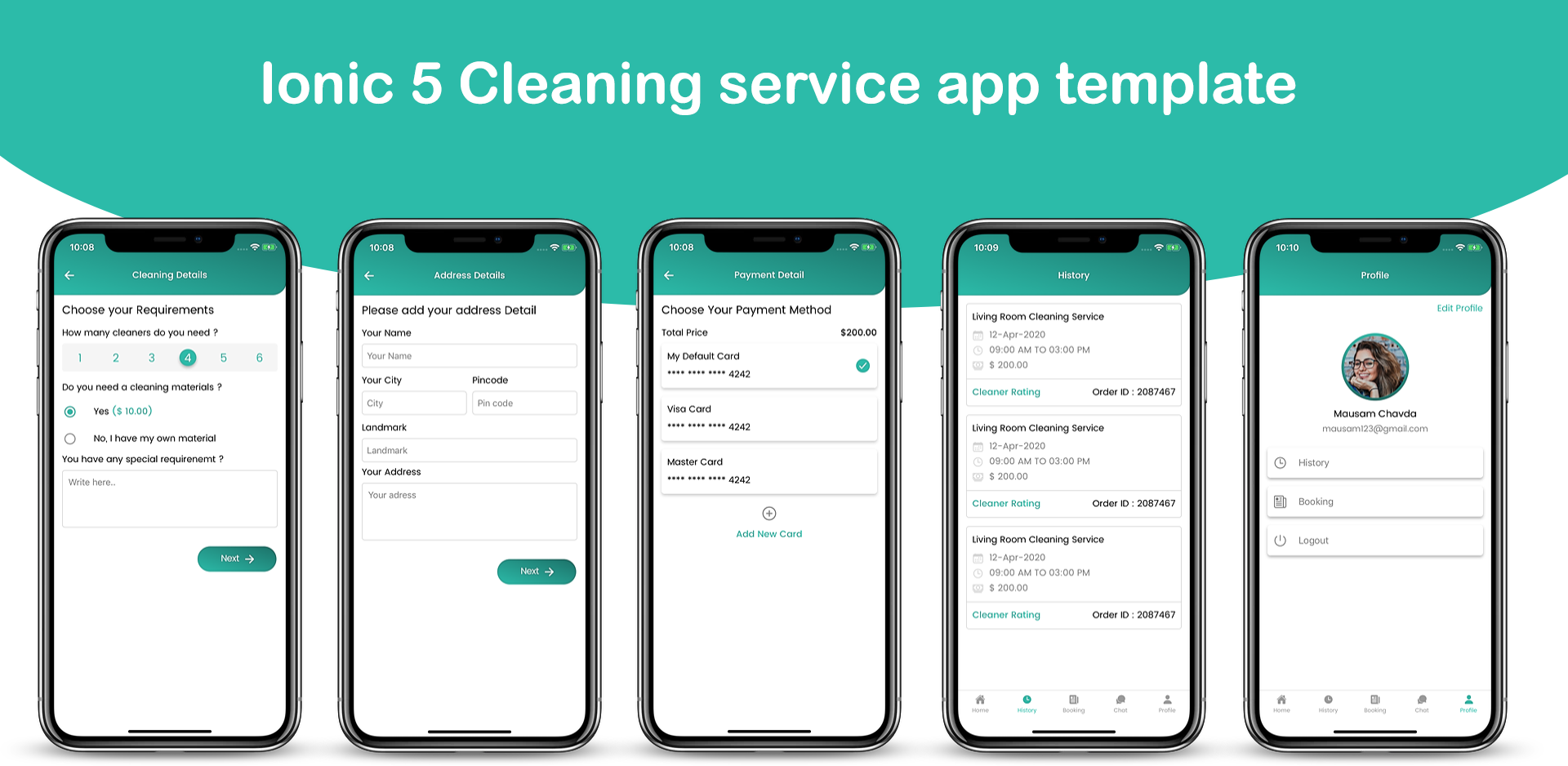 ionic 5 cleaning services app template by initappz | CodeCanyon