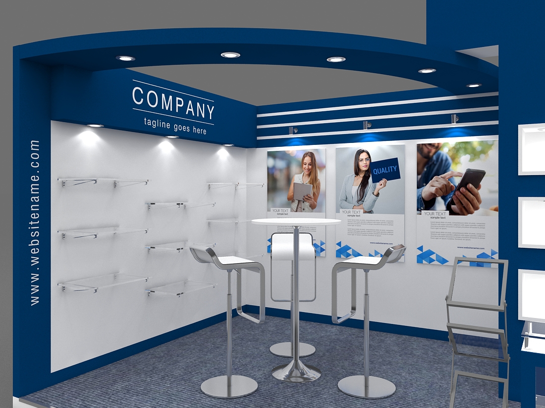 Exhibition Booth 3D Model - 4x3 mtr by piyushp78 | 3DOcean
