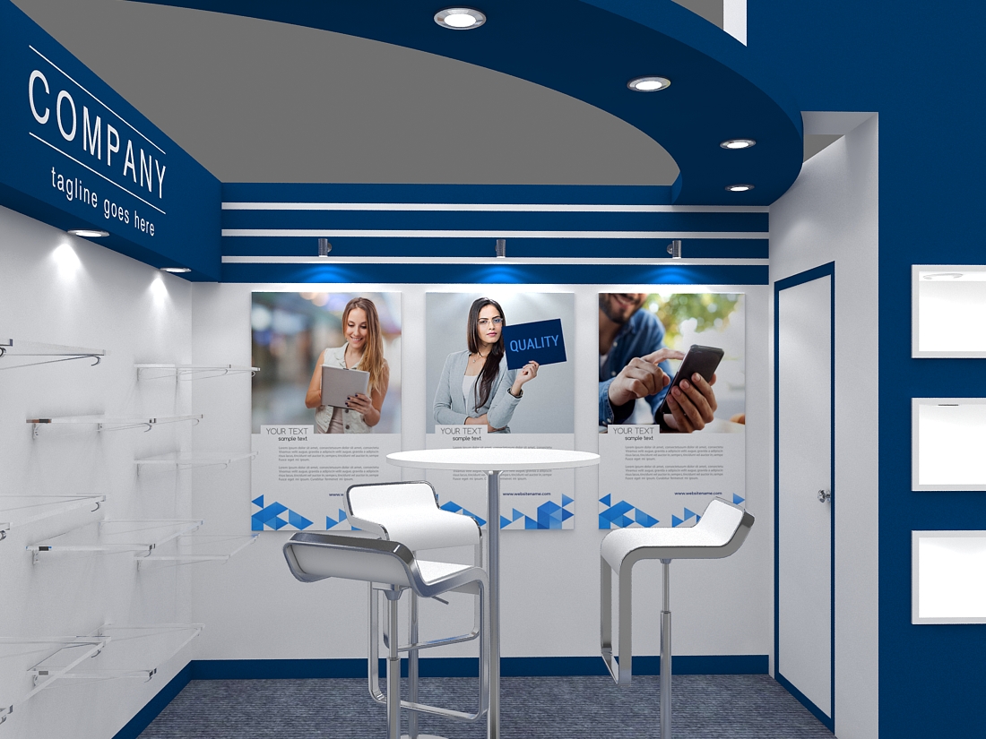 Exhibition Booth 3D Model - 4x3 mtr by piyushp78 | 3DOcean