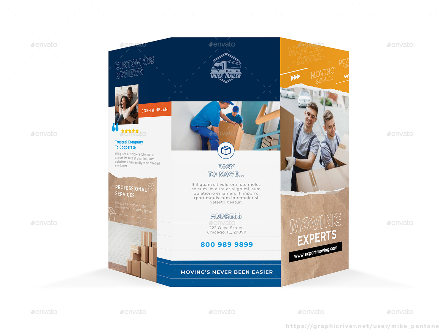 Moving Service Trifold Brochure 3, Print Templates | GraphicRiver