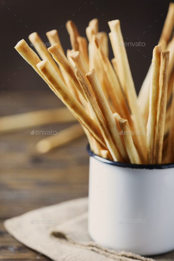 Traditional italian bread sticks Grissini Stock Photo by OxanaDenezhkina