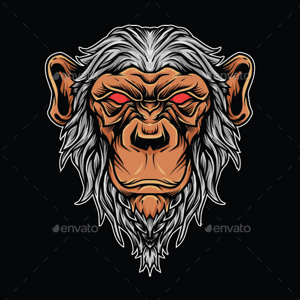 Chimp Head, Vectors | GraphicRiver