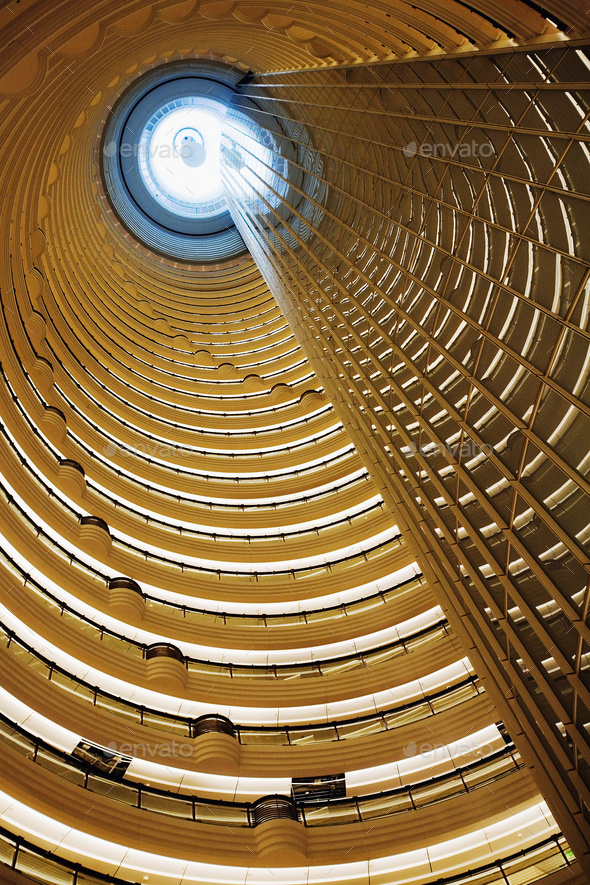 51060,Hotel Atrium in the Jin Mao Tower Stock Photo by Mint_Images