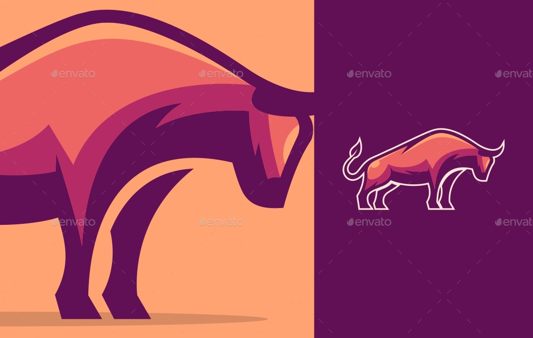 Bull Mascot Cartoon Logo Template, Logo Templates | GraphicRiver