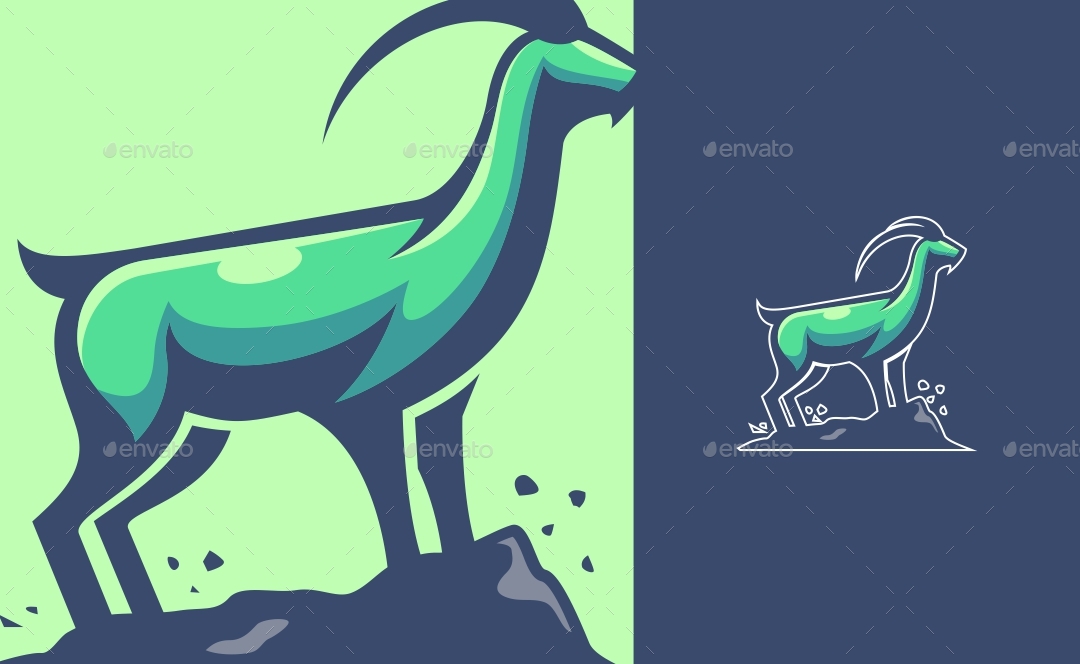 Ibex Mascot Character Logo Template, Logo Templates | GraphicRiver