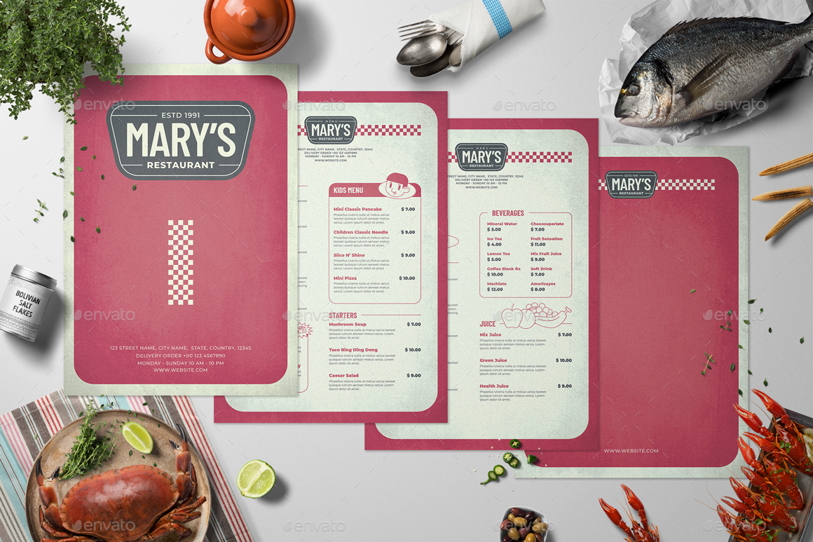 Vintage Food Menu, Print Templates | GraphicRiver