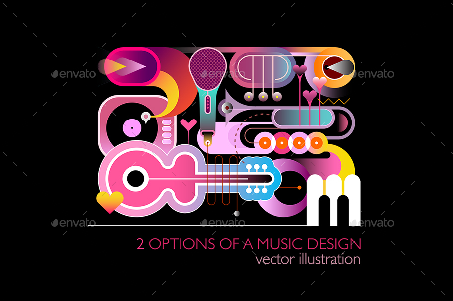 2 Abstract Musical Designs, Vectors | GraphicRiver