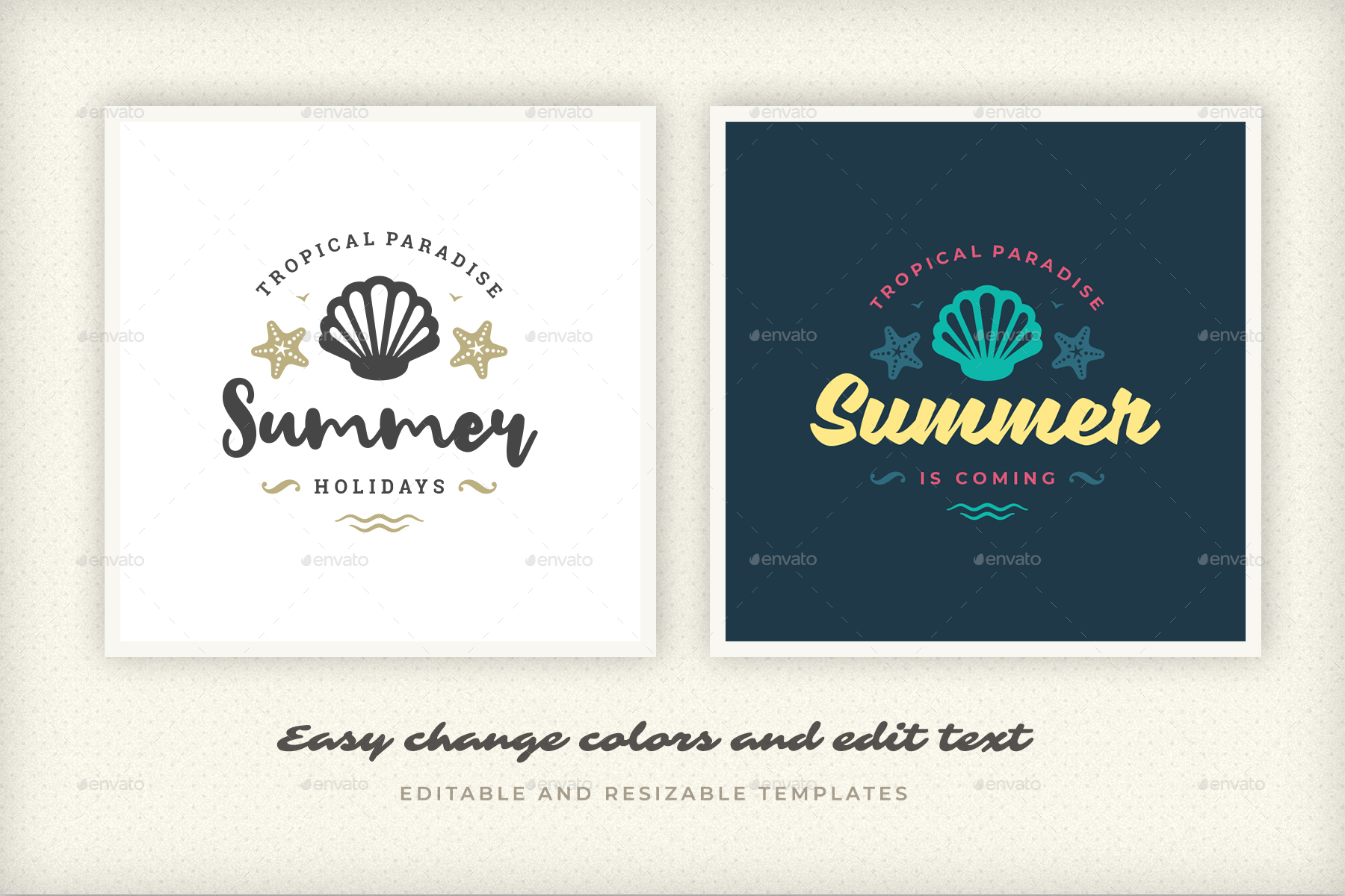 Summer Holidays Emblems & Badges, Web Elements | GraphicRiver