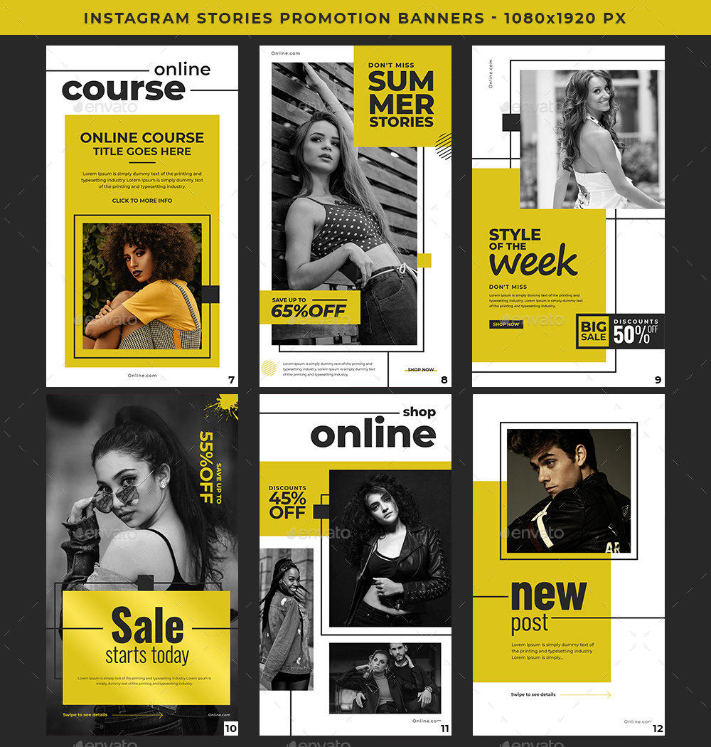 50 Instagram Stories Banners, Web Elements | GraphicRiver