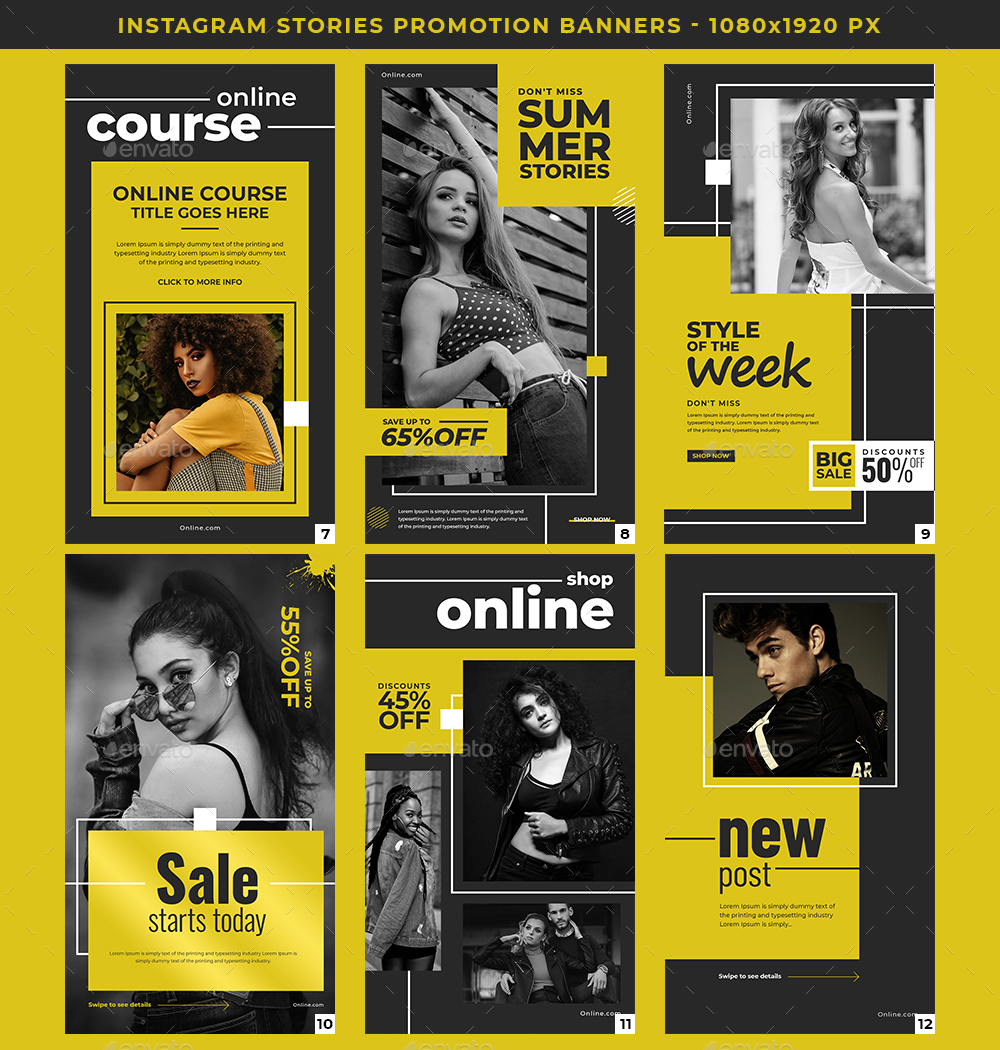 50 Instagram Stories Banners, Web Elements | GraphicRiver