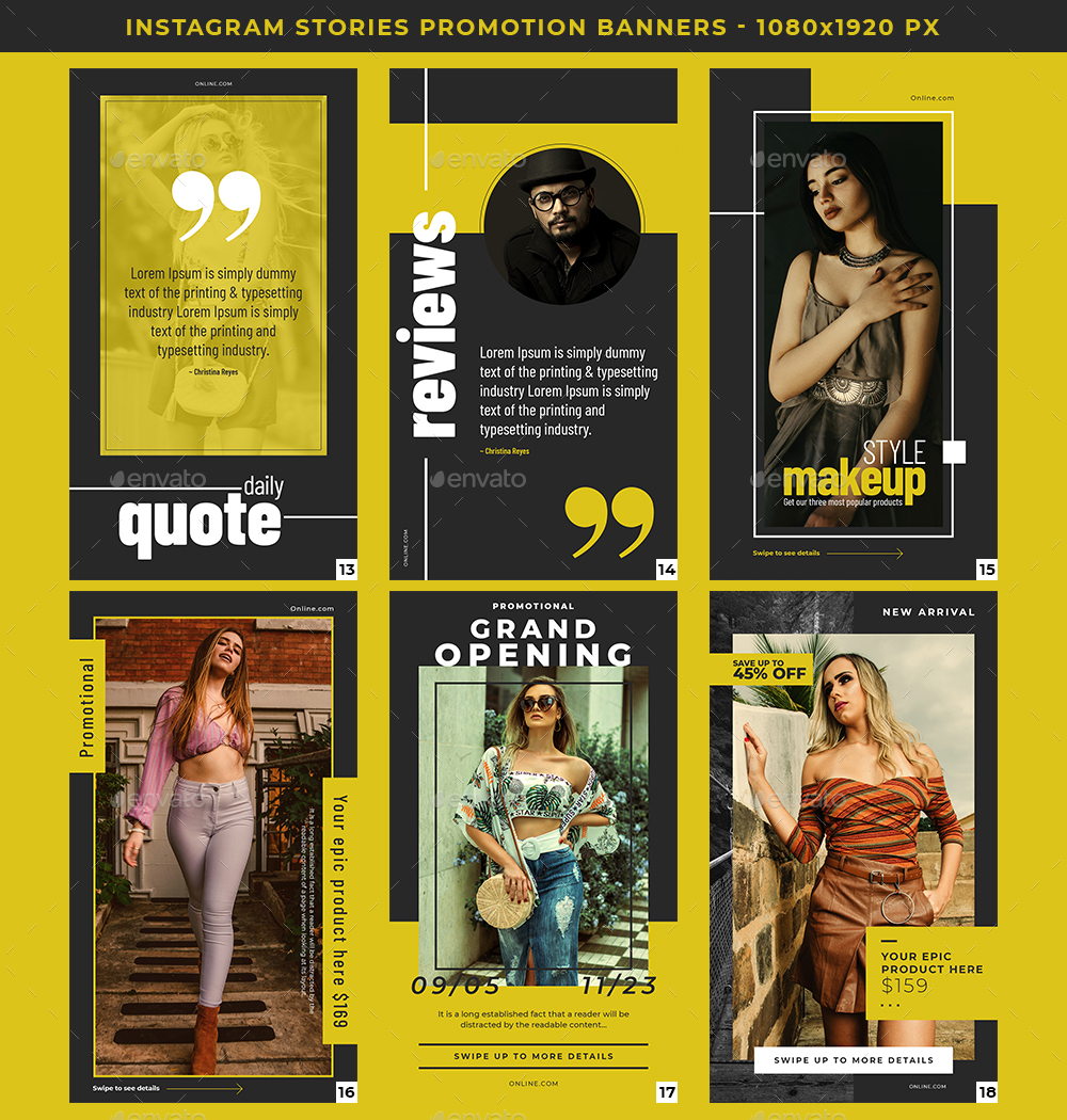 50 Instagram Stories Banners, Web Elements | GraphicRiver