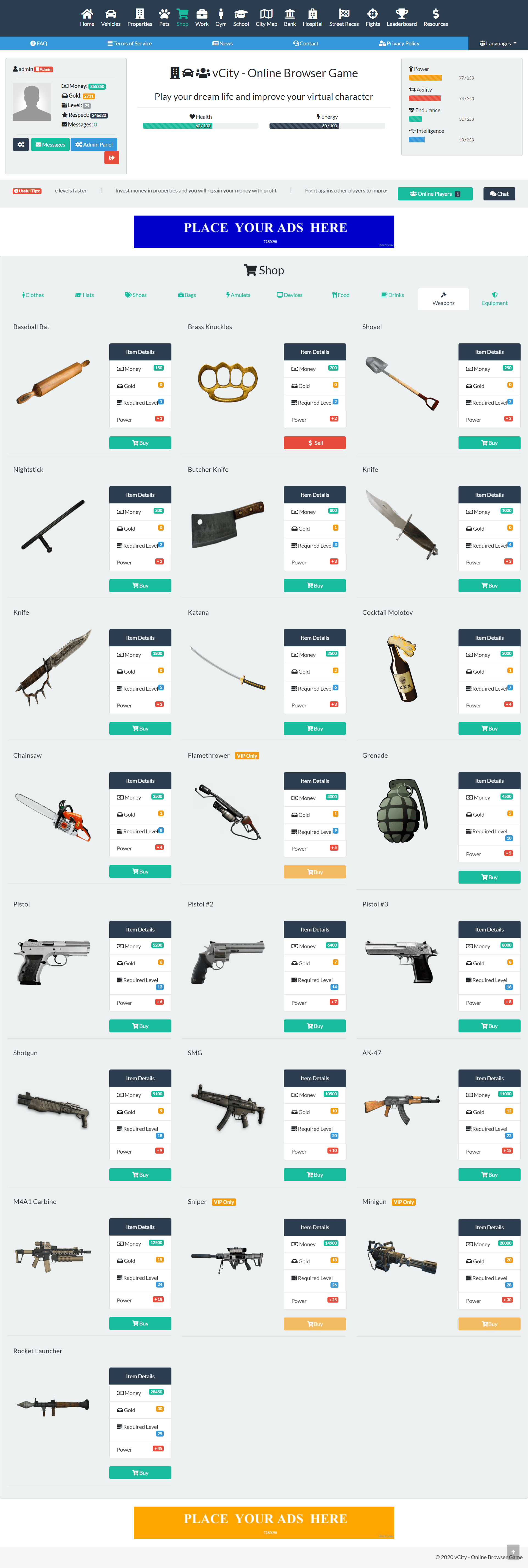 vCity - Online Browser Game Platform by Antonov_WEB | CodeCanyon